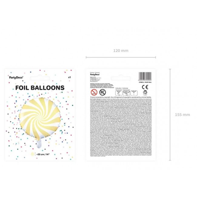 Party Deco - Balon Candy žuti - FB20P-103 | Minimals